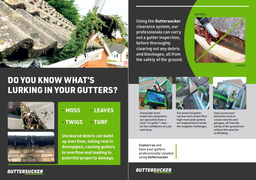 A5 Gutter Cleaning Leaflets - Guttersucker Direct